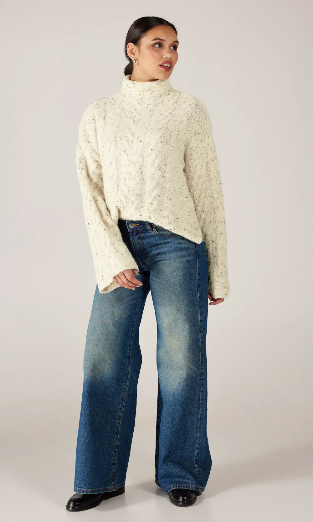 Vailent Cable Strikket Genser Off white | Dame | Overdeler - Strikkede ...